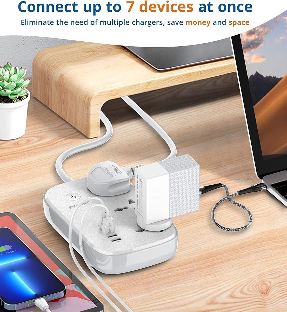 PEGANT Wifi Smart Power Strip Extension Cord Surge Protector Socket Mu